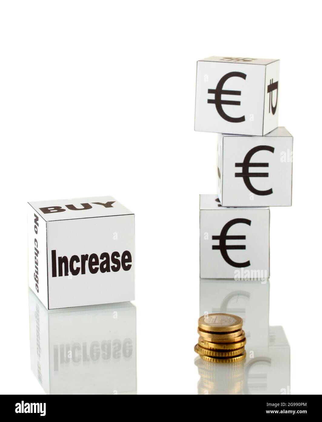 forex. currency in the white dices on white background Stock Photo - Alamy