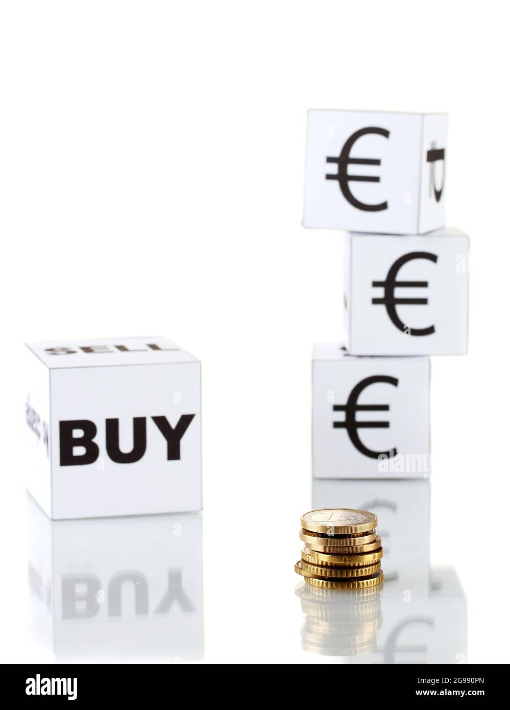 forex. currency in the white dices on white background Stock Photo - Alamy