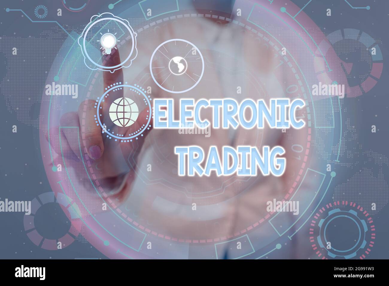 Conceptual display Electronic Trading. Word for method of trading ...