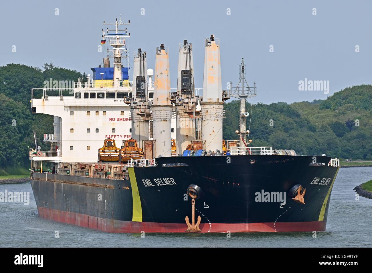 Bulkcarrier EMIL SELMER passing the Kiel Canal Stock Photo - Alamy