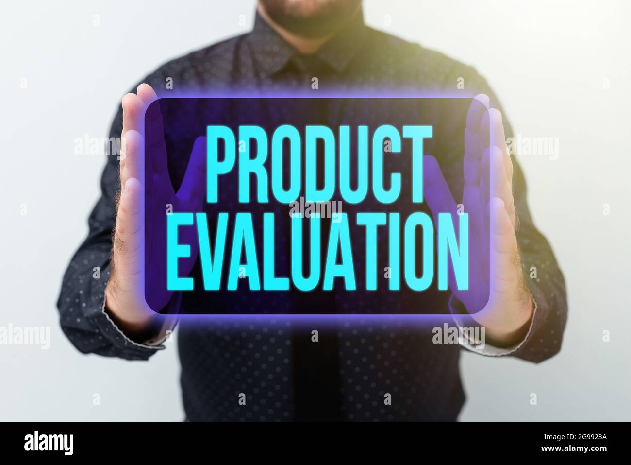 Text showing inspiration Product Evaluation. Internet Concept viability ...