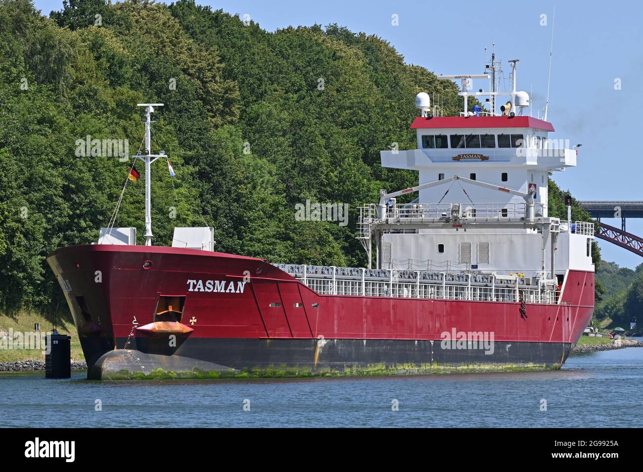 General cargo Ship TASMAN navigating the Kiel Canal Stock Photo - Alamy