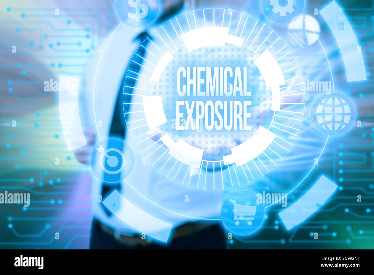 Text caption presenting Chemical Exposure. Business showcase Touching ...