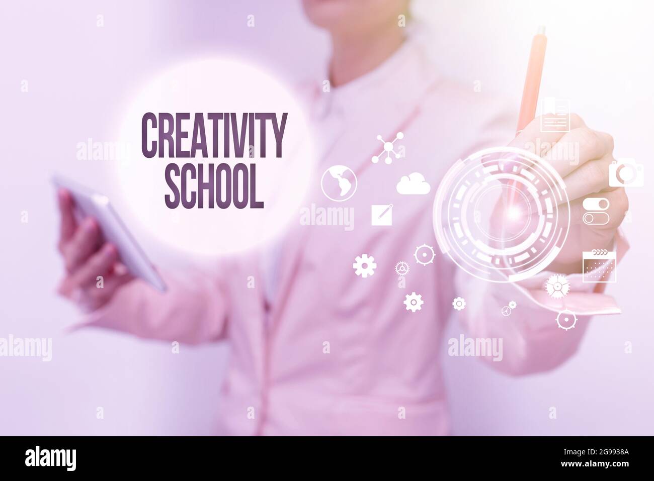 Conceptual caption Creativity School. Business overview students are ...