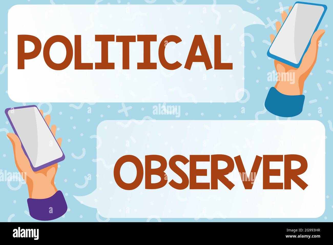 Hand writing sign Political Observer. Conceptual photo communications ...