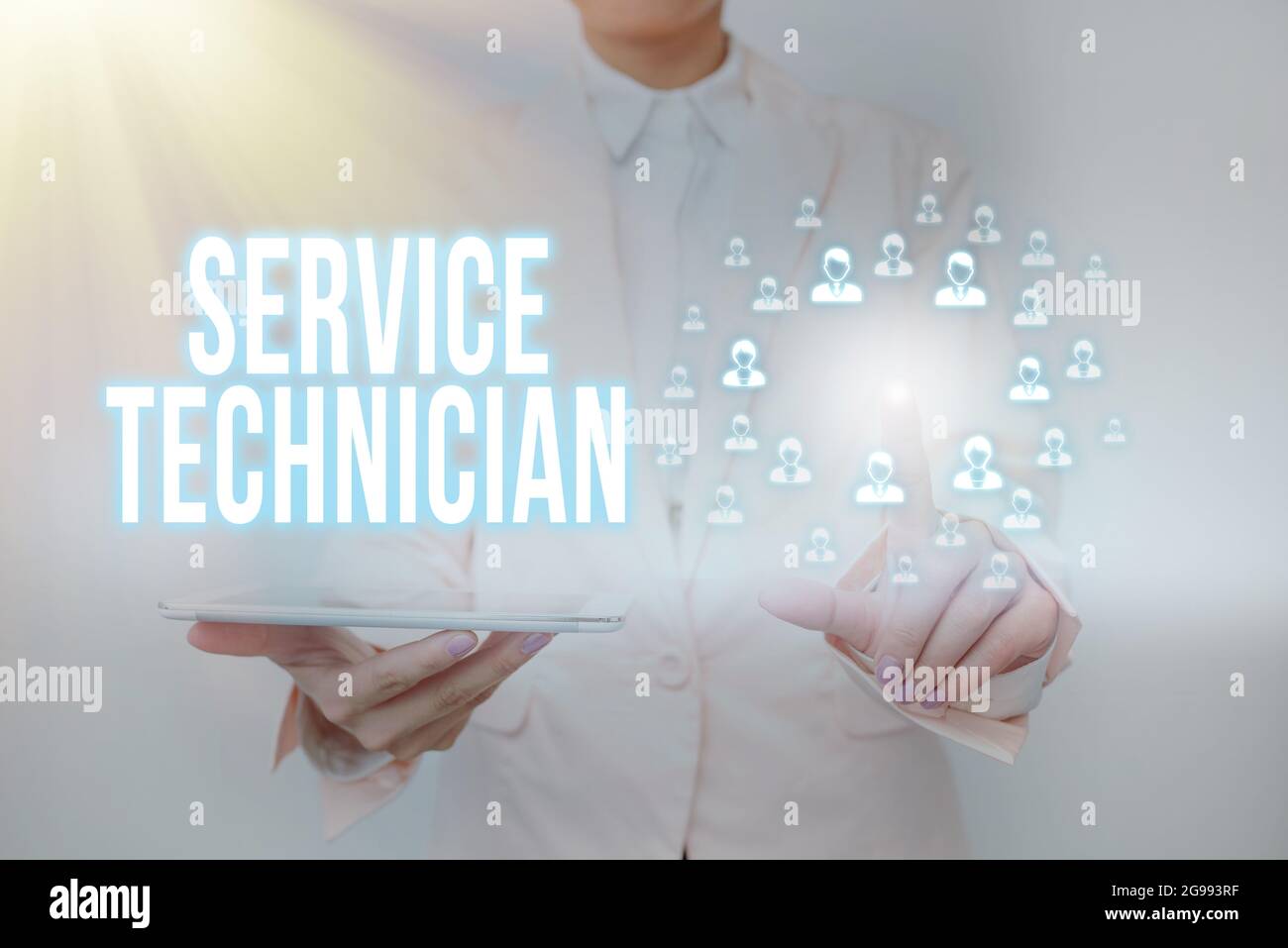 Inspiration showing sign Service Technician. Concept meaning Managing ...