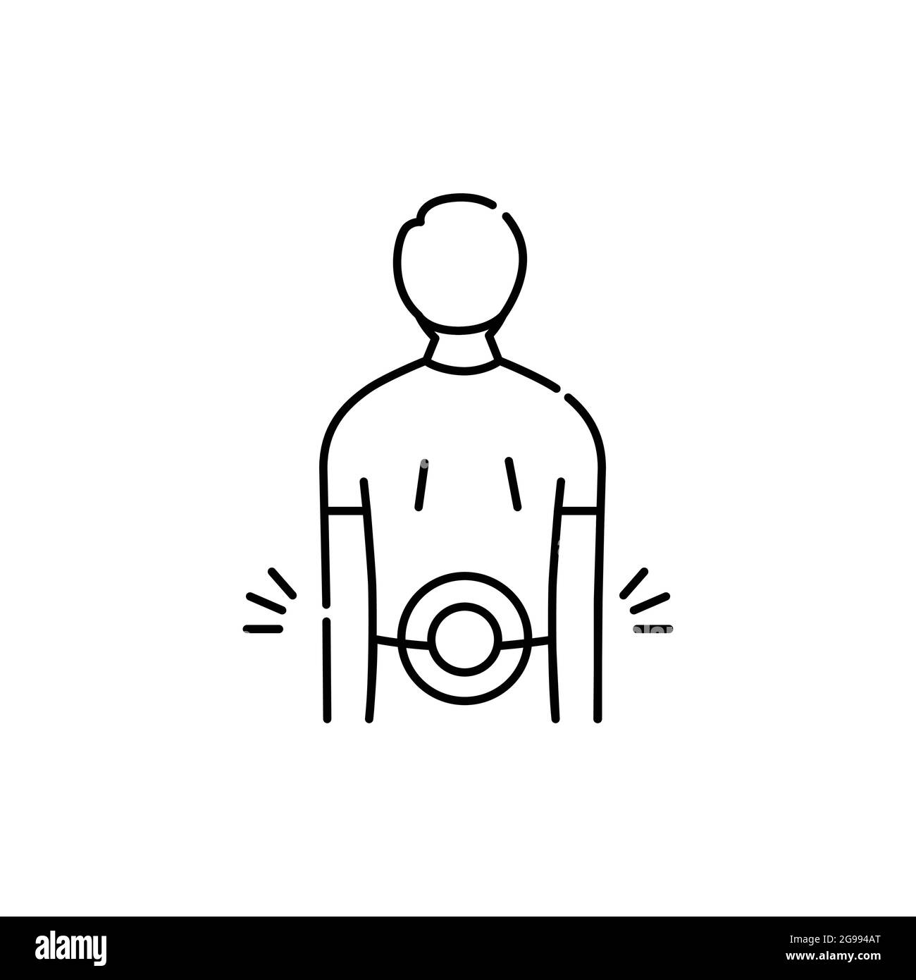 Back pain olor line icon. Computer-induced medical problem. Pictogram ...