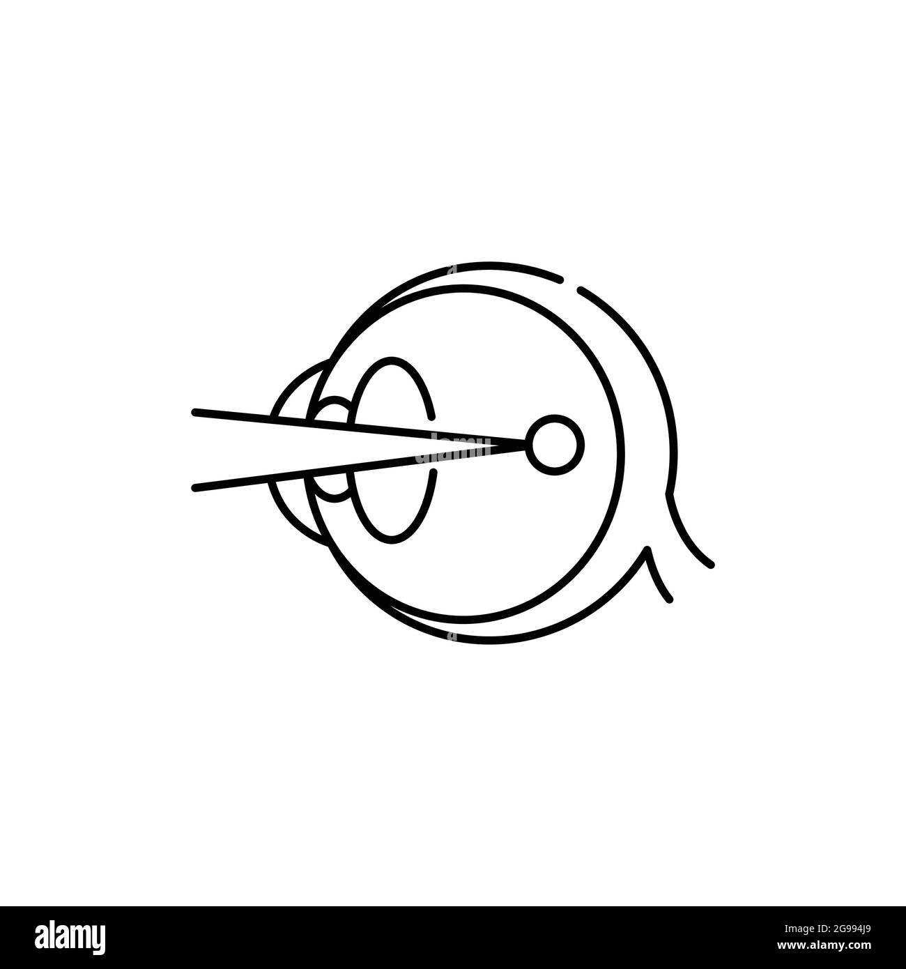 Myopia olor line icon. Computer-induced medical problem. Pictogram for ...