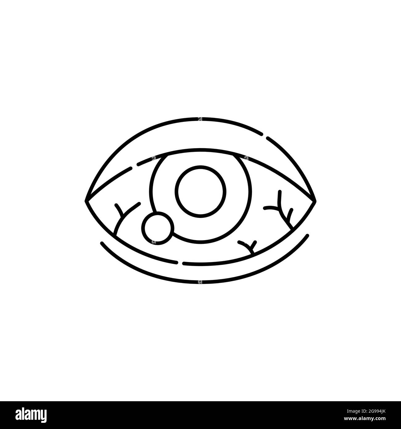 Dry Eye olor line icon. Computer-induced medical problem. Pictogram for ...
