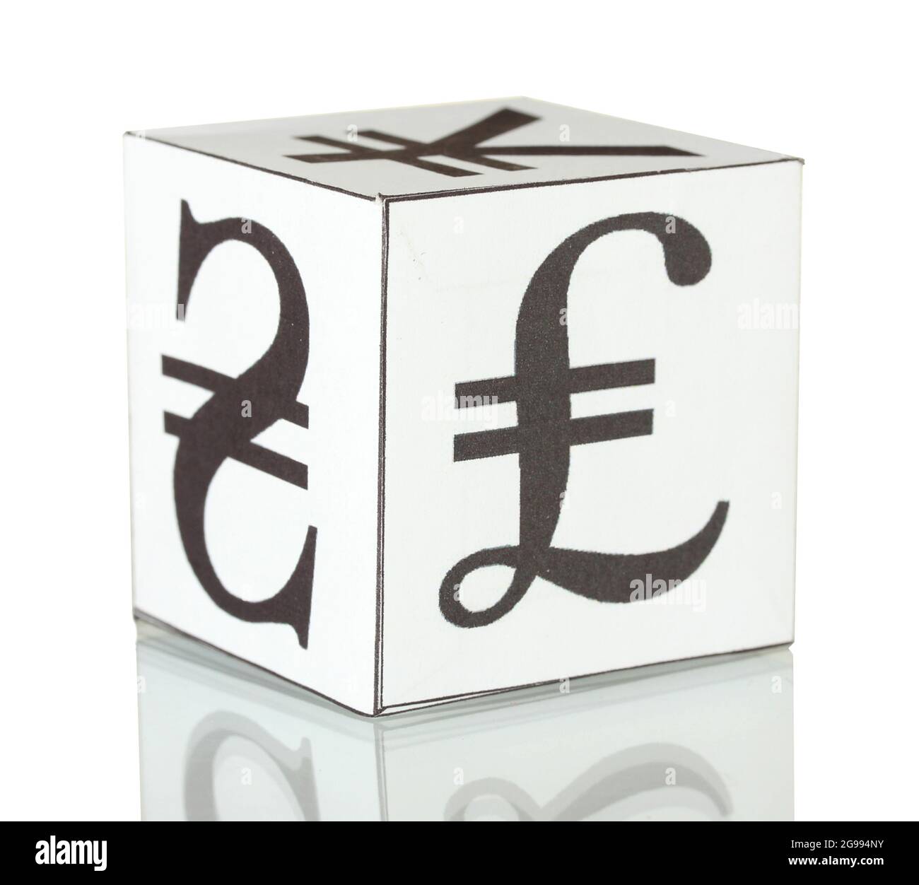 forex. currency in the white dices on white background Stock Photo - Alamy