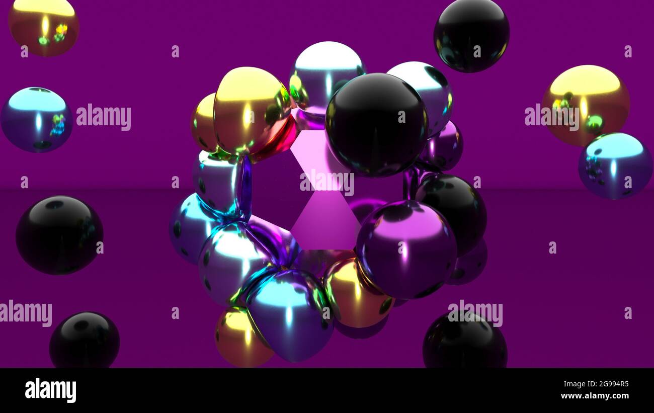 Modern Soft body physics 3d metal elastic shapes bounce Concept Fluid ...