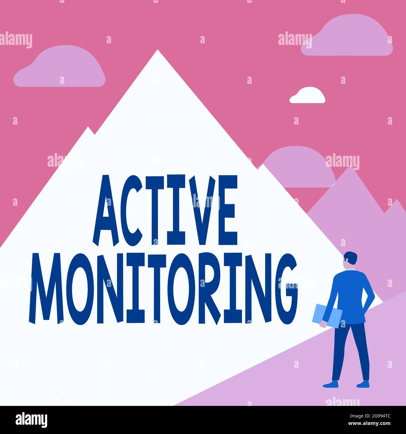 Text showing inspiration Active Monitoring. Business idea person ...