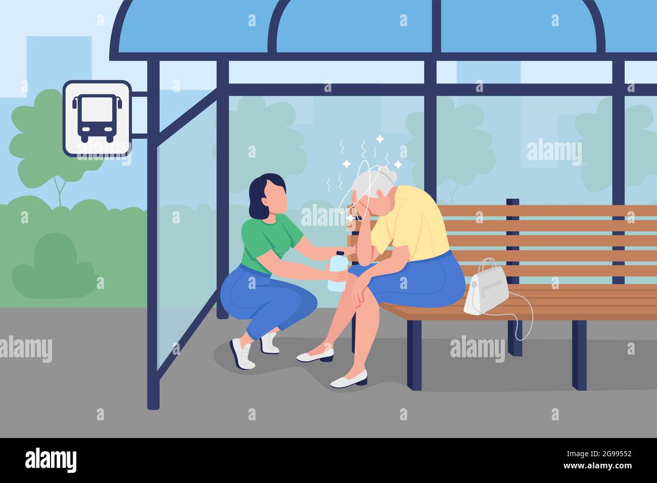 Sunstroke in summer flat color vector illustration Stock Vector Image ...