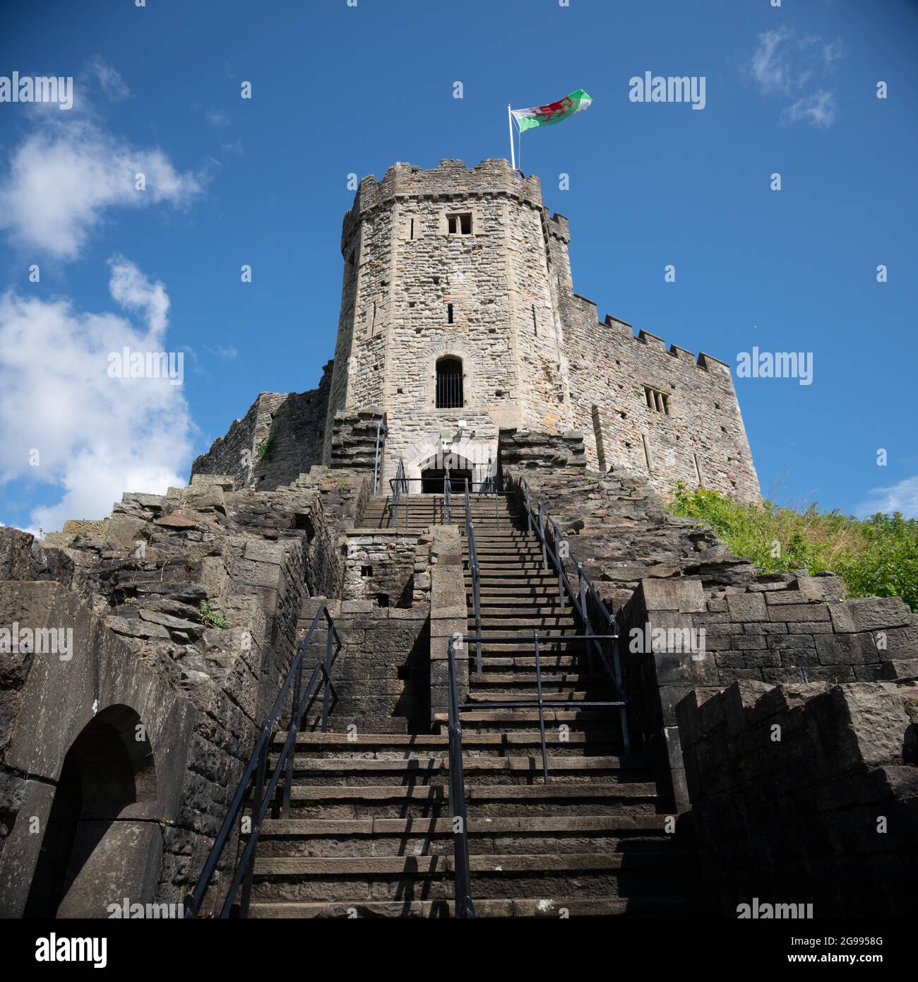 Cardiff castle welsh flag hi-res stock photography and images - Alamy
