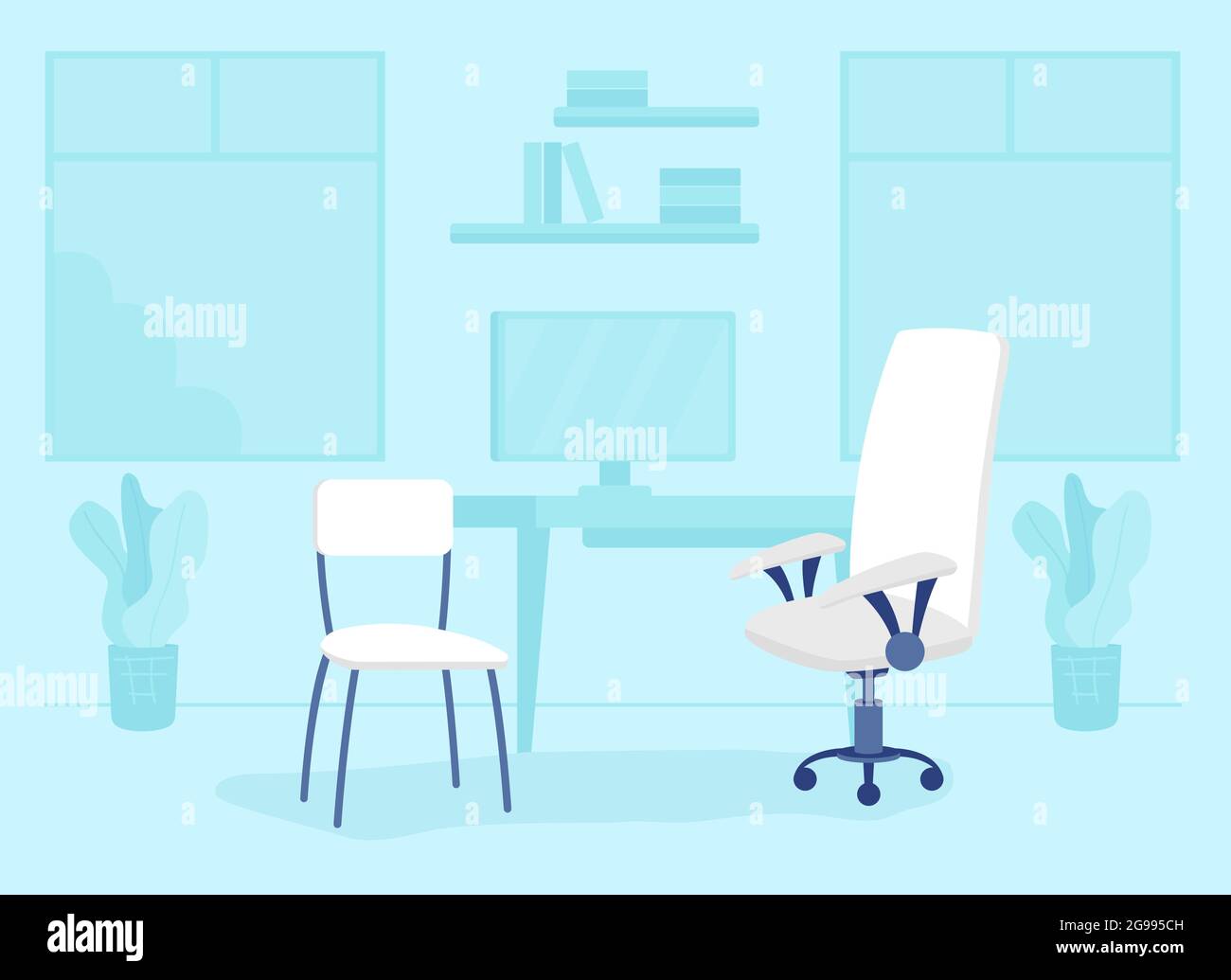Consulting room in health facility flat color vector illustration Stock ...