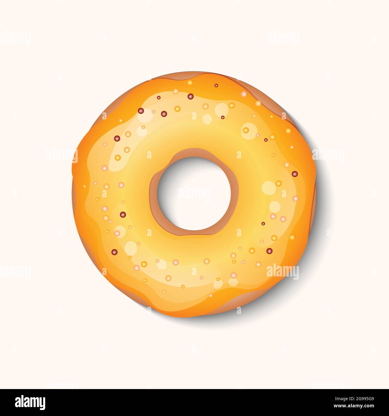 Donut with color icing and multicolored powder isolated on a white ...