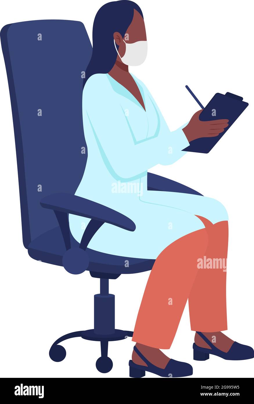 Doctor writing treatment plan semi flat color vector character Stock ...