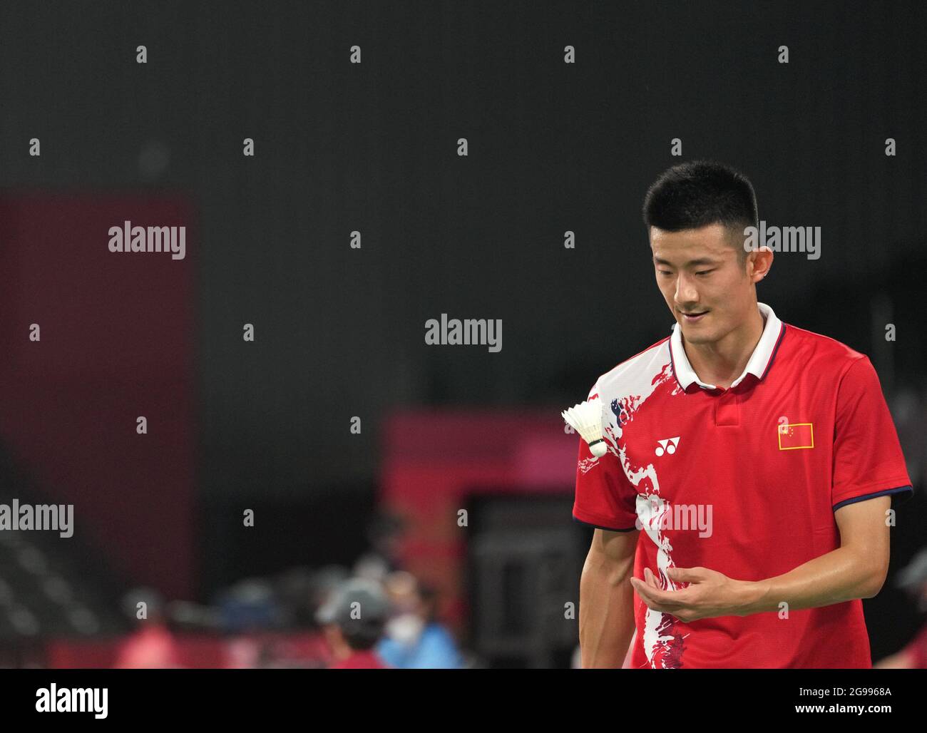 Tokyo, Japan. 25th July, 2021. China's Chen Long competes during the ...
