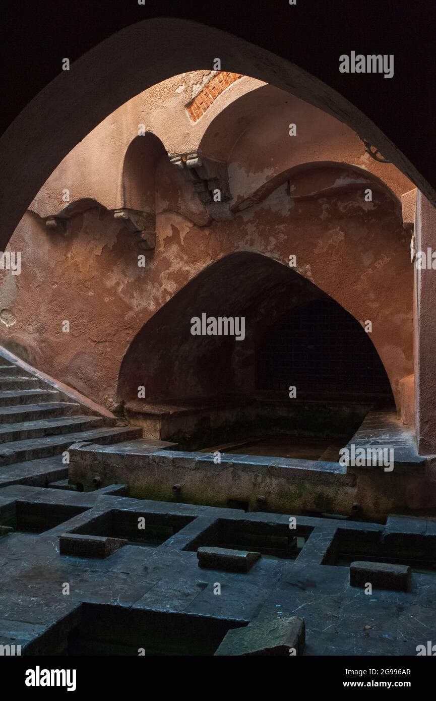 Lavatoio Medievale (medieval wash house) in Cefalu, Sicily. Ancient ...