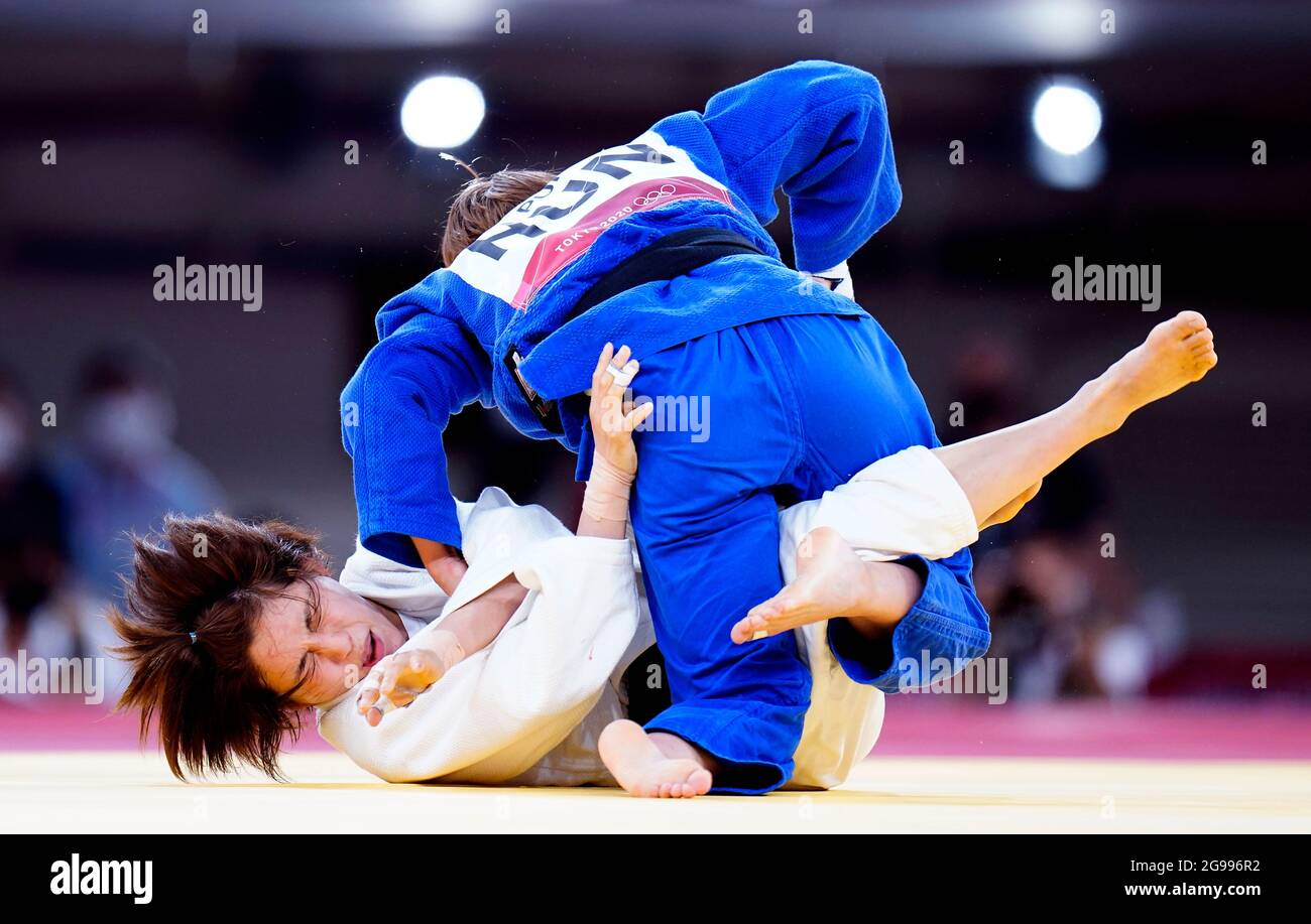 South Korea’s Park Da-Sol and Hungary’s Reka Pupp compete in the Women ...