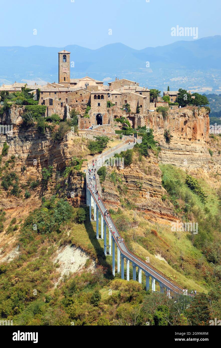 hilltop village called Civita di Bagnoregio in central Italy reachable ...