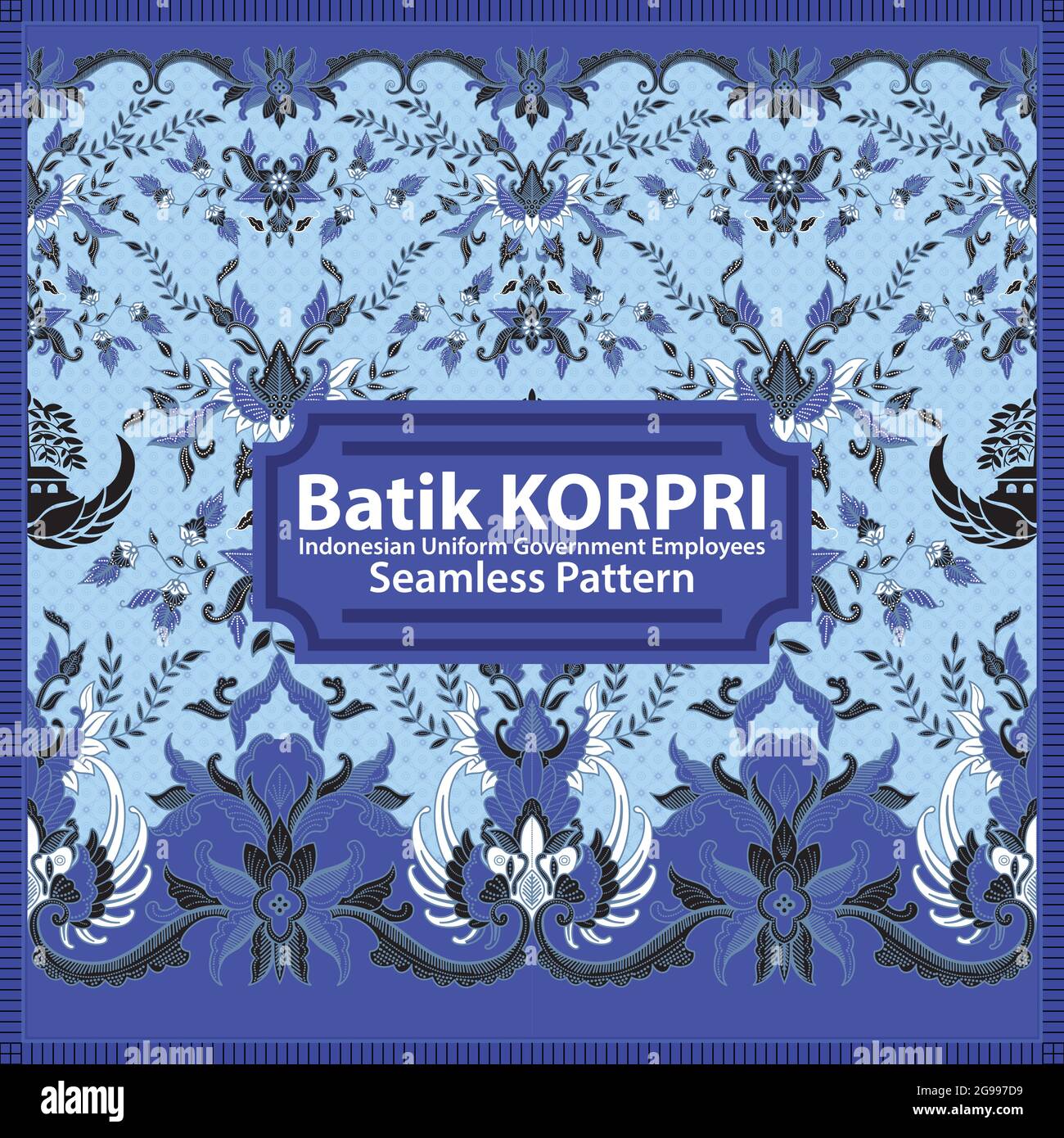 Batik Korpri - Indonesian Uniform Government Employees Stock Vector ...