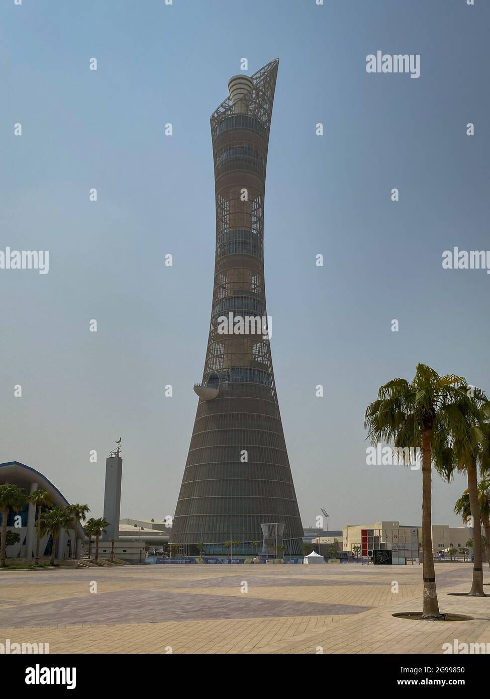 Doha, Qatar – September 25, 2019: The Torch Tower in Doha Sport City ...