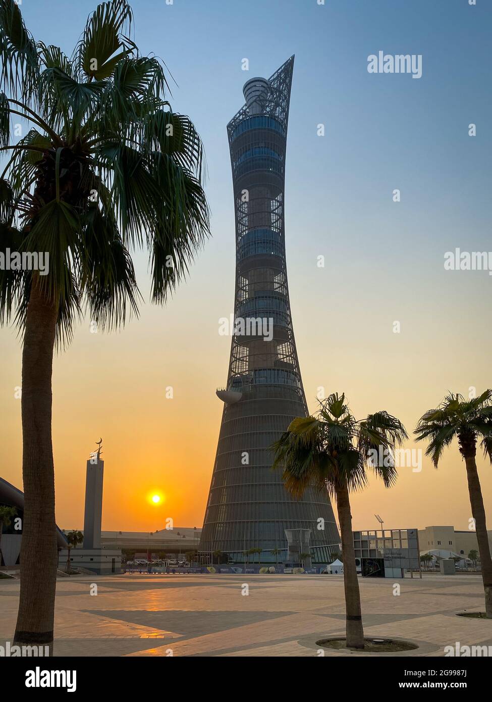 Doha, Qatar – September 29, 2019: The Torch Tower in Doha Sport City ...