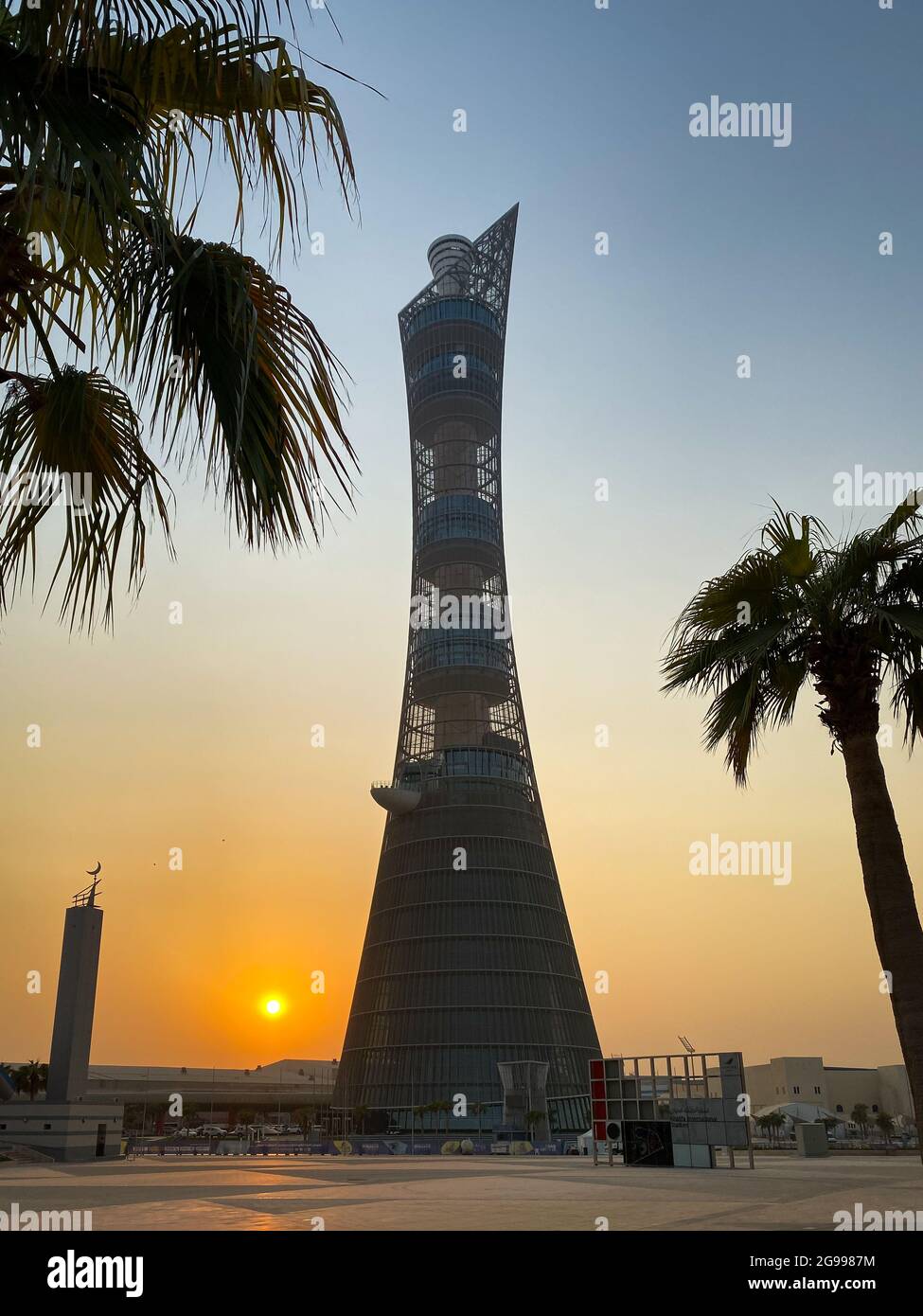 Doha, Qatar – September 29, 2019: The Torch Tower in Doha Sport City ...