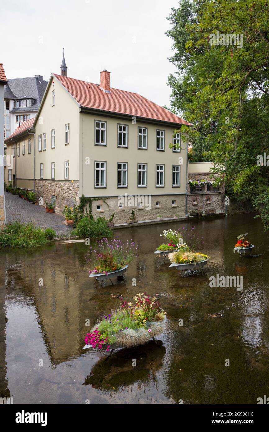 House on Gera river in Erfurt, Germany Stock Photo - Alamy