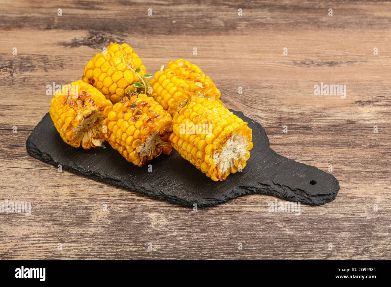 Grilled hot corn with oil and salt Stock Photo - Alamy