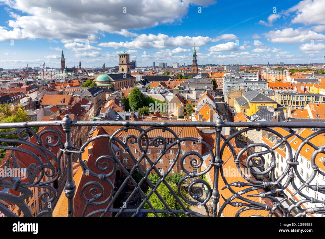 Aerial view of the city from the Round Tower. Copenhagen. Denmark Stock ...
