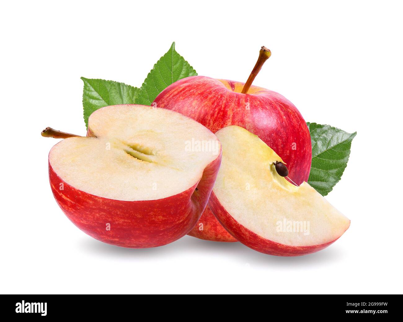 red apple on white background Stock Photo - Alamy