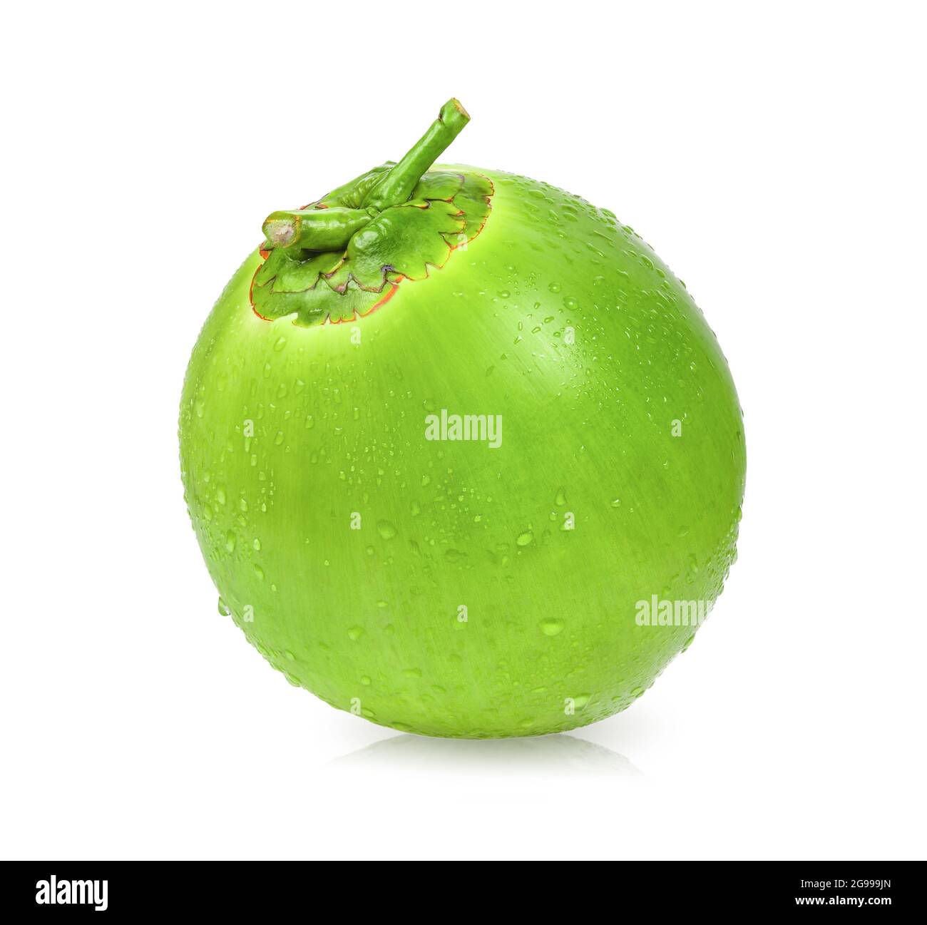 green coconut with water drop isolated on white background Stock Photo ...