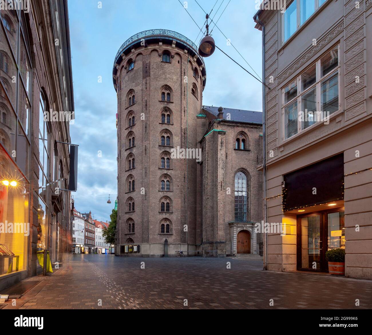 The famous medieval round tower at sunrise. Copenhagen. Denmark Stock ...