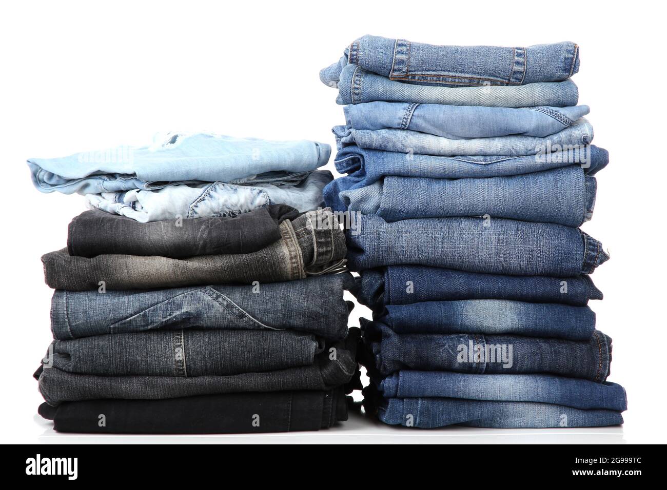 Denim fabric piles hi-res stock photography and images - Alamy