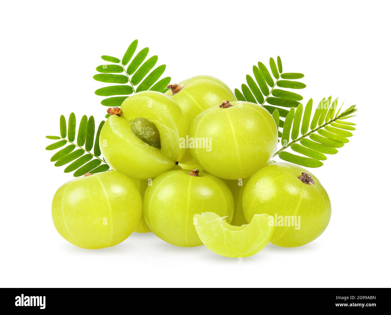 Indian gooseberry isolated on white background Stock Photo - Alamy