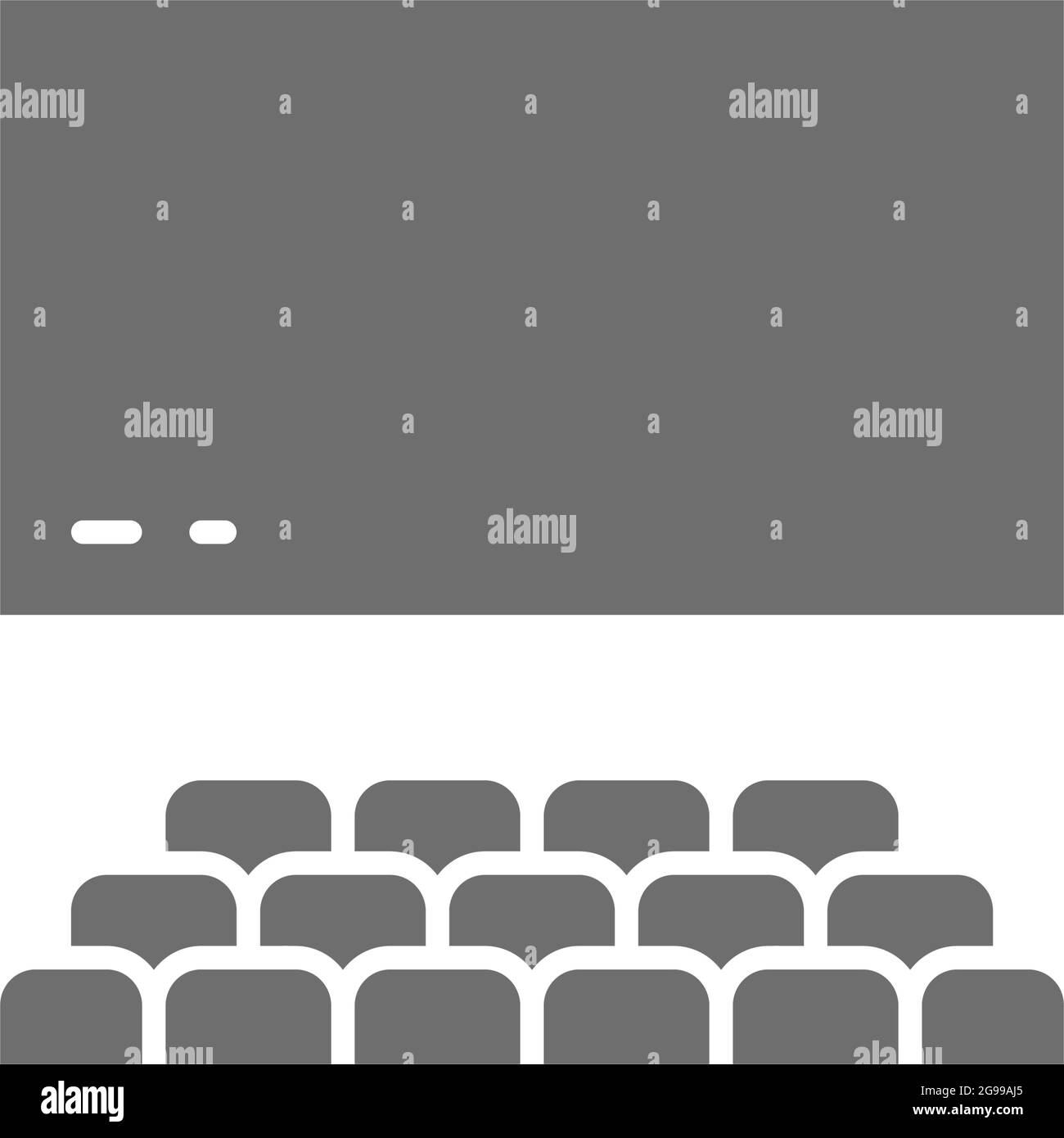 Vector assembly hall, cinema hall grey icon Stock Vector Image & Art ...