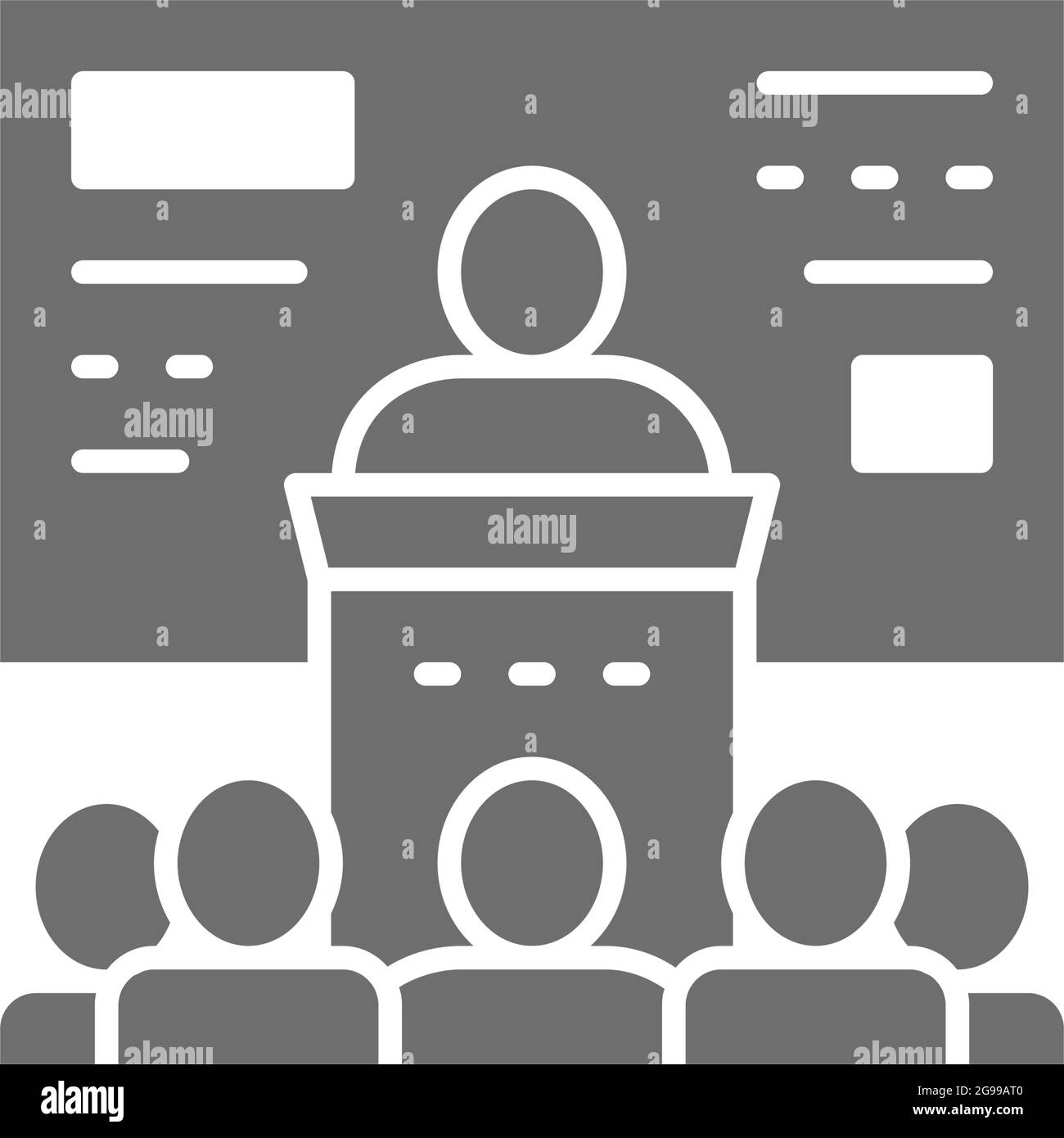 Vector business conference, presentation, seminar grey icon Stock ...