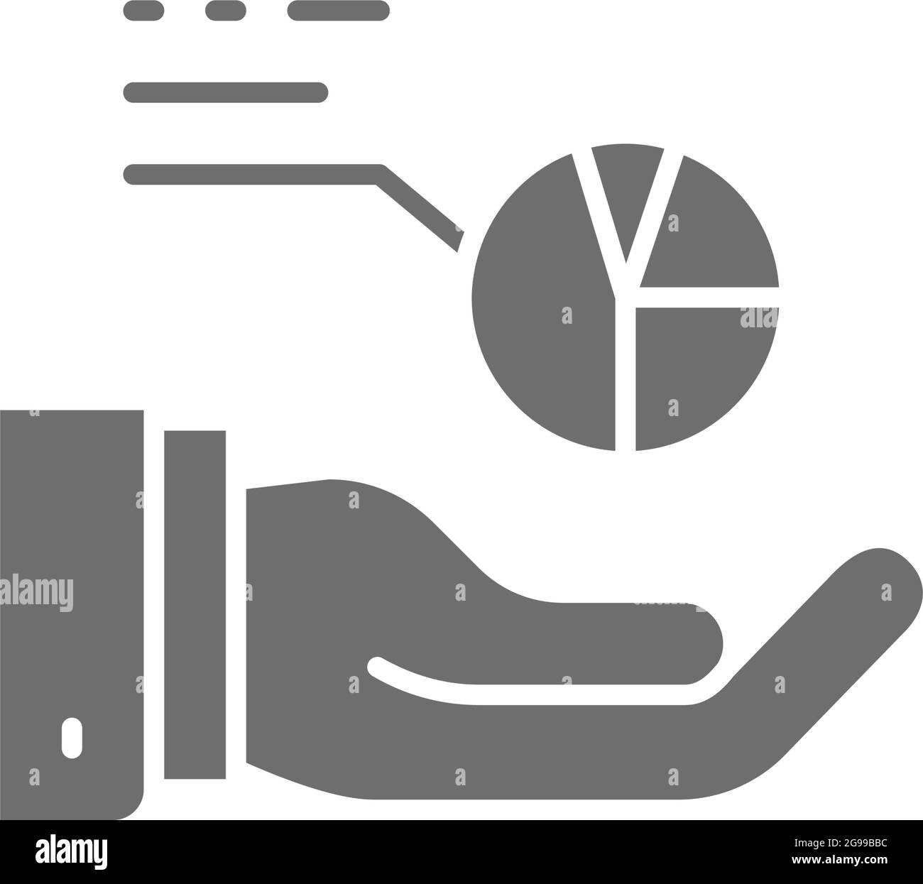 Hand with graph, trend analysis grey icon Stock Vector Image & Art - Alamy