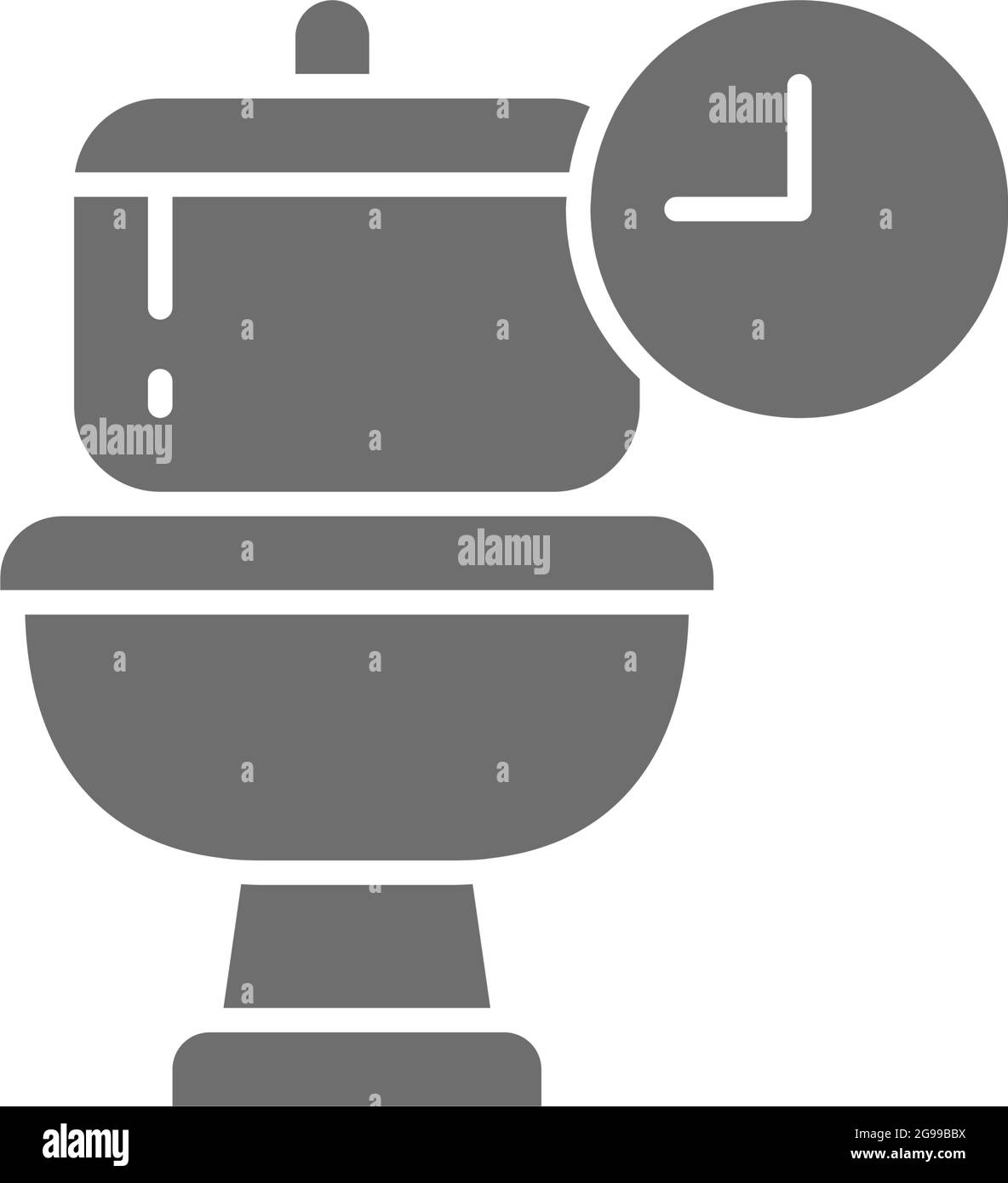 Frequent toilet visits, long time in WC grey icon Stock Vector Image ...