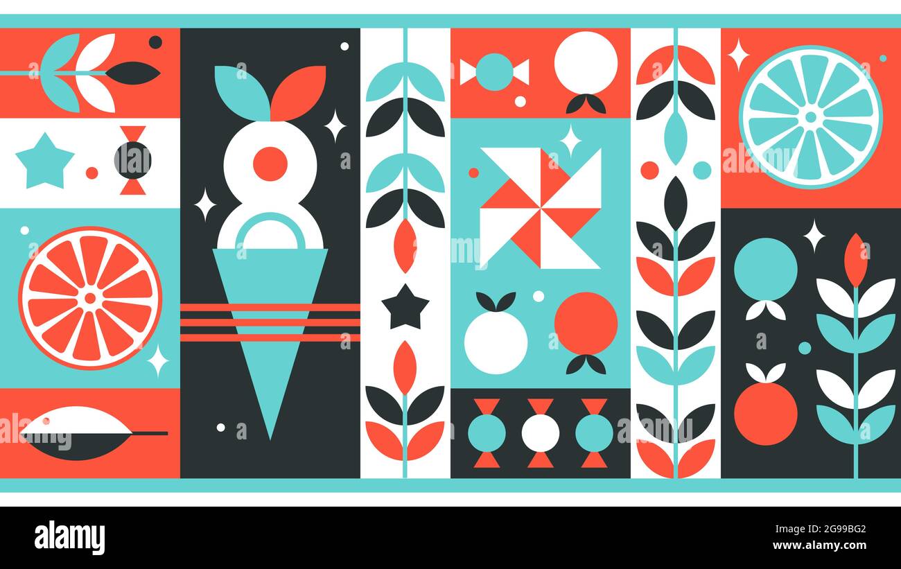 Abstract Colorful Geometric Backgrounds. Bright, Simple Shapes. Summer ...