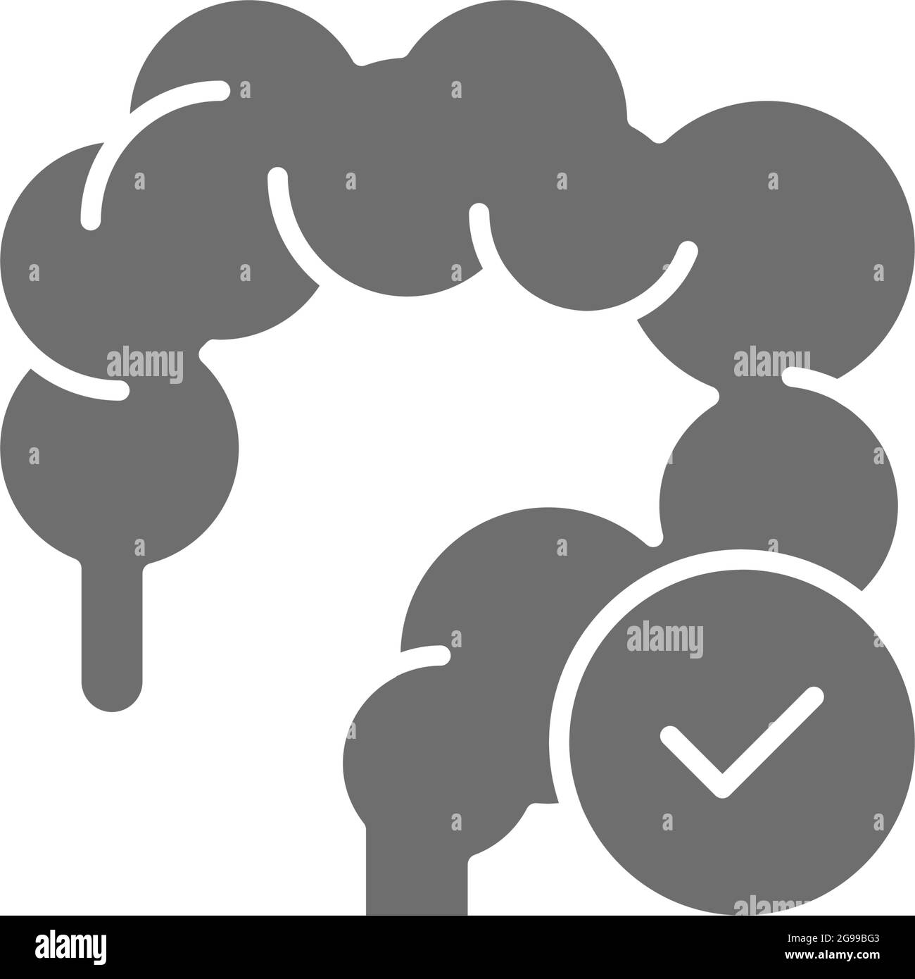 Healthy intestines, colon grey icon. Isolated on white background Stock ...