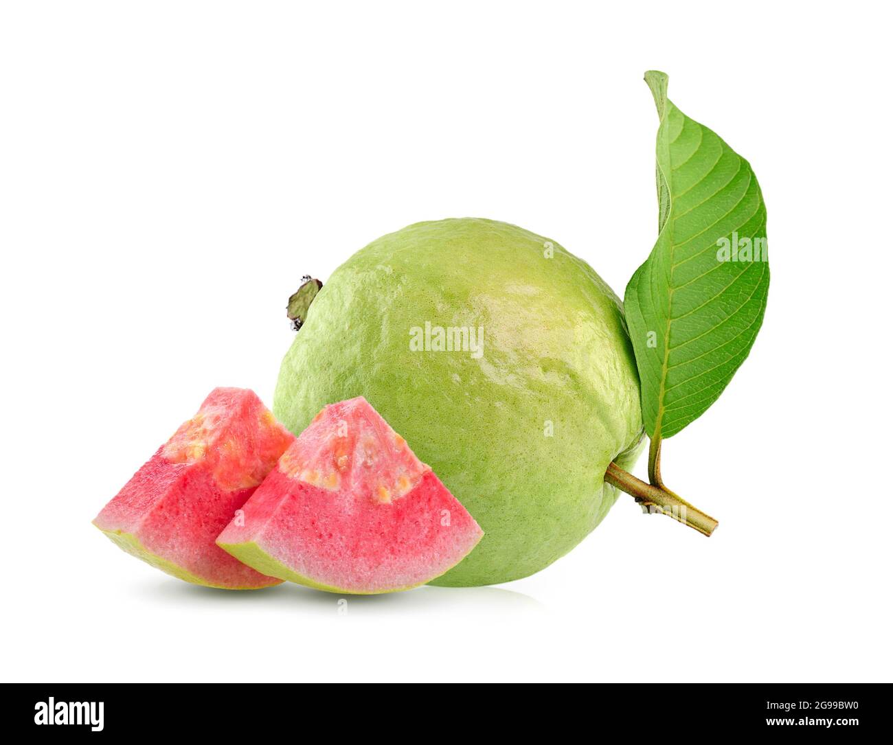 pink guava (tropical fruit) on white background Stock Photo - Alamy