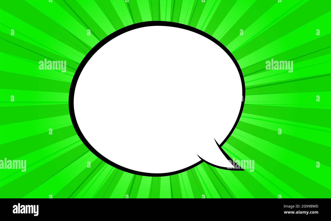 A comic empty thinking speech bubble in the green background Stock ...