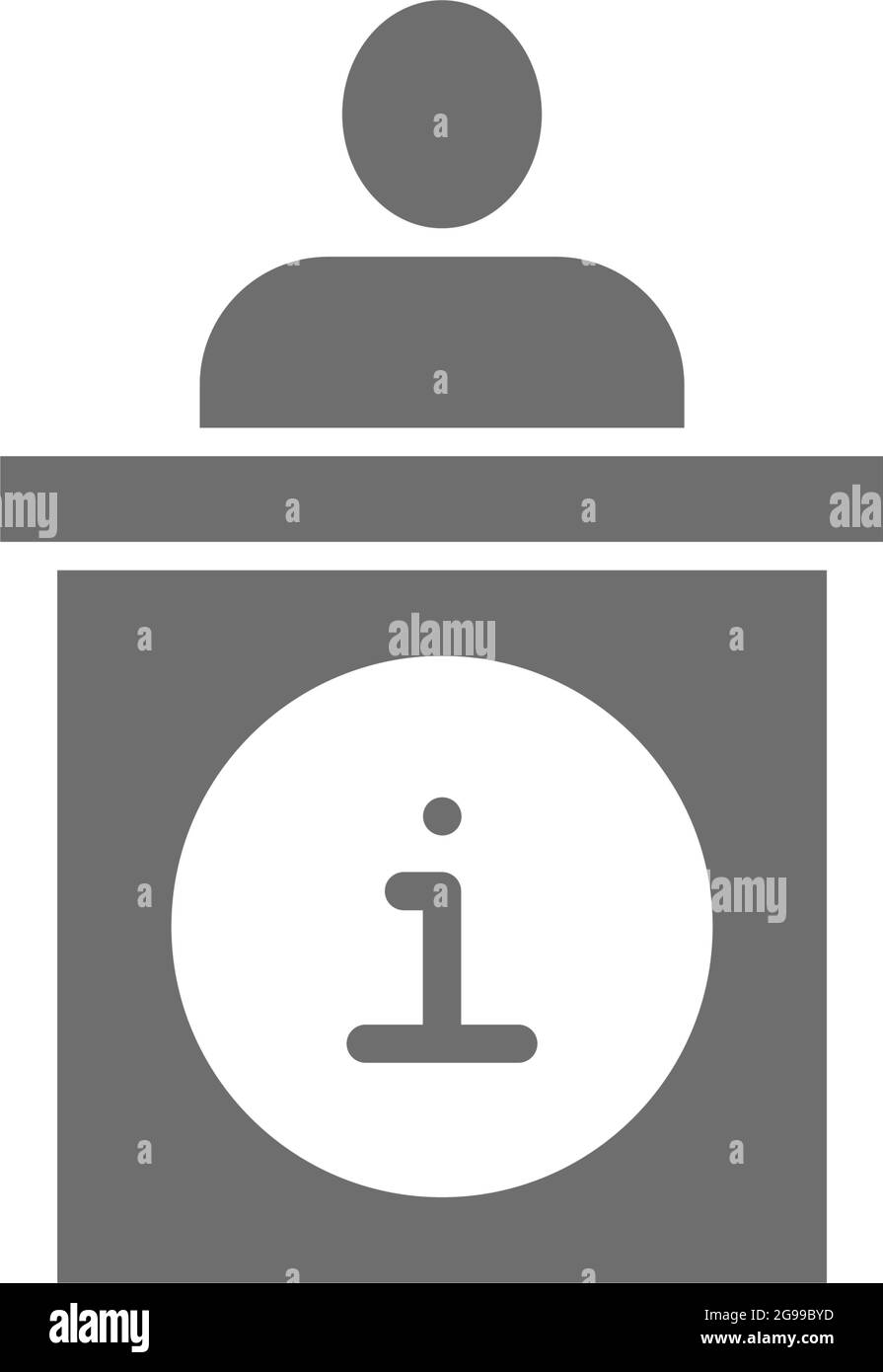 Vector information desk, help mark grey icon Stock Vector Image & Art ...
