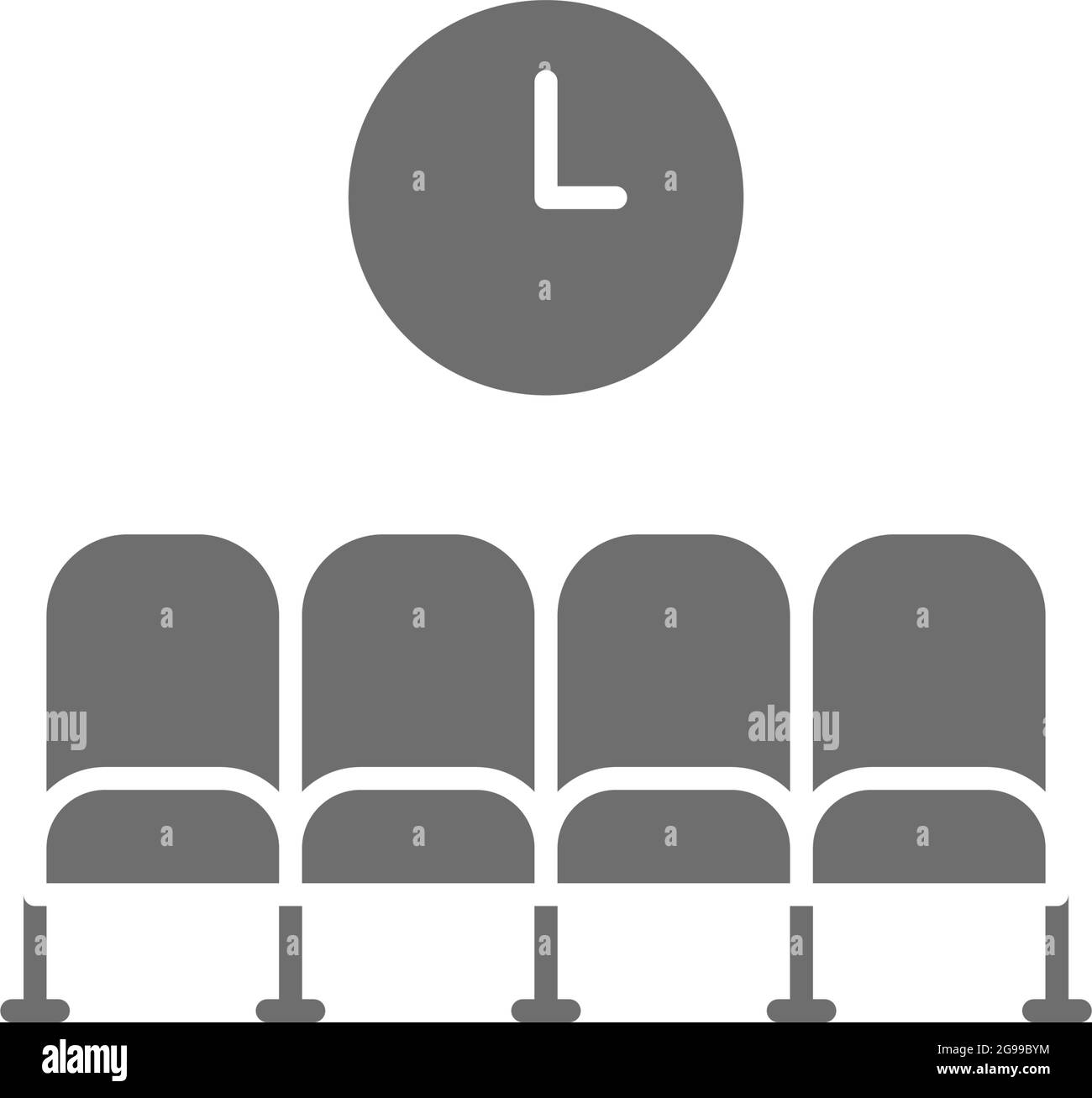Waiting hall sign, airport seats, waiting room grey icon Stock Vector ...