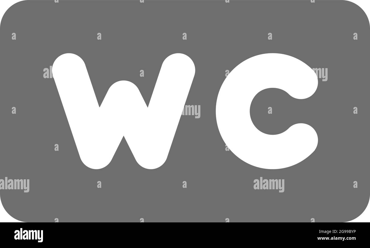 WC sign, toilet grey icon. Isolated on white background Stock Vector ...
