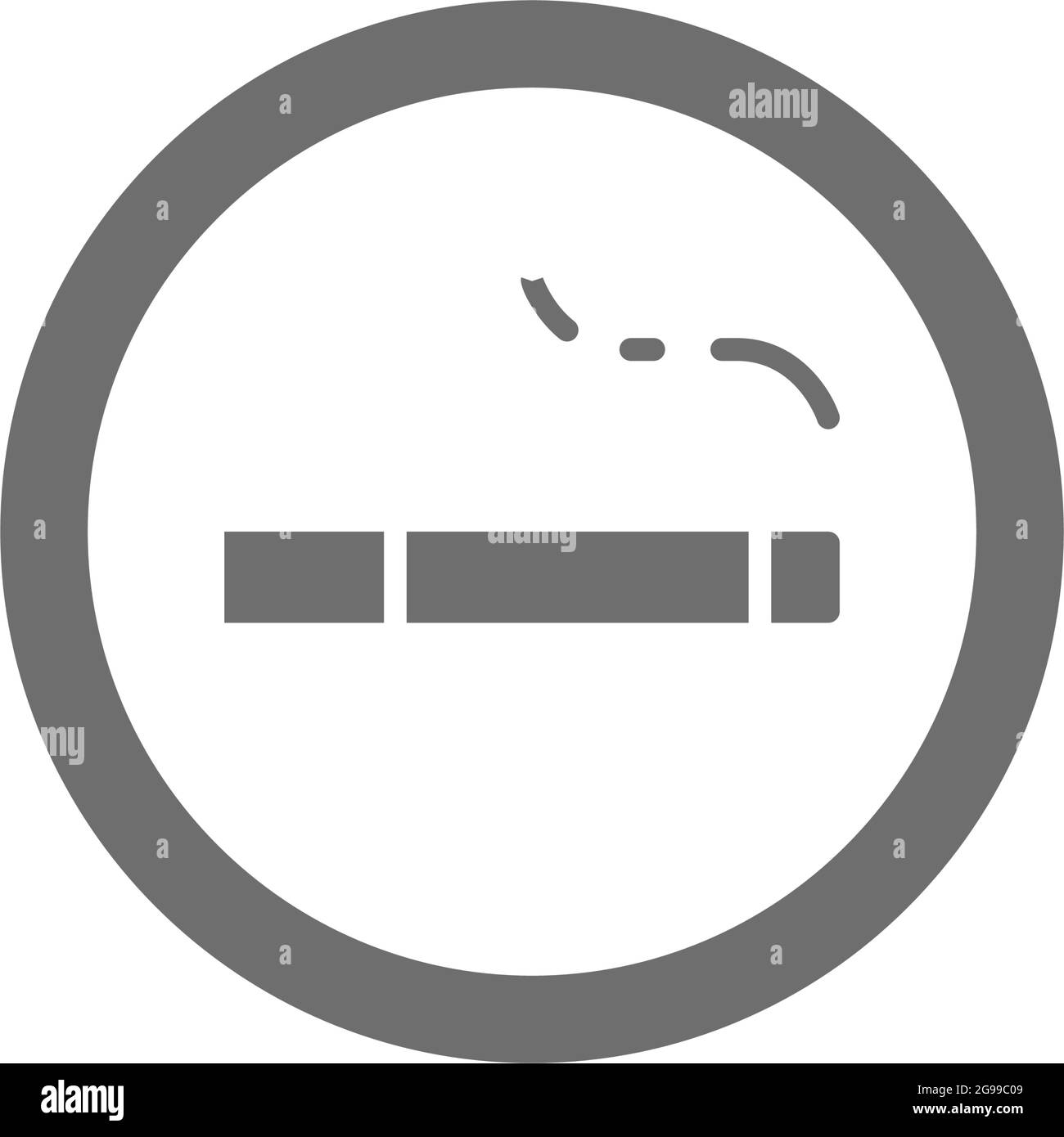 Sign smoking area grey icon. Isolated on white background Stock Vector ...