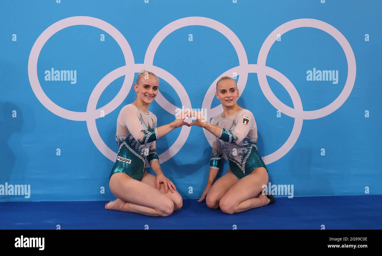 Tokyo, Japan. 25th July, 2021. Asia D'Amato (R) and Alice D'Amato of ...